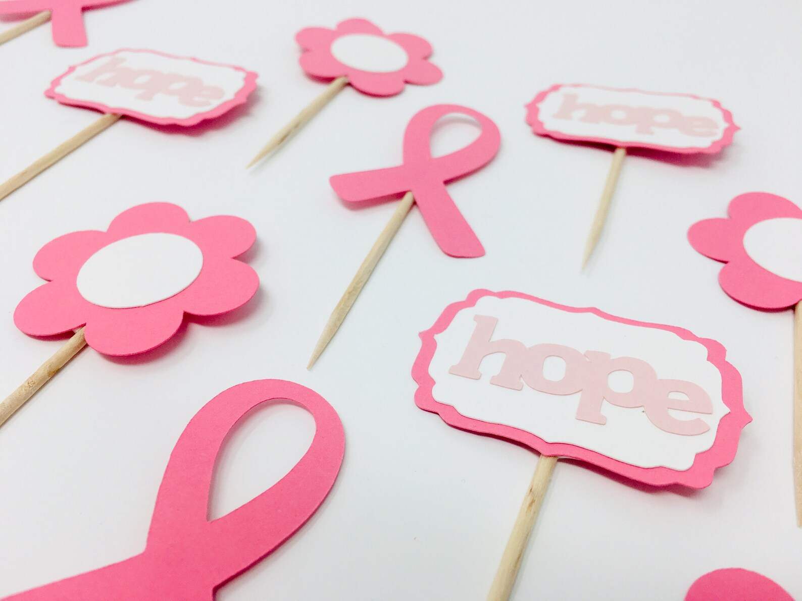 Breast Cancer Awareness Cupcake Toppers Party Supply | Etsy