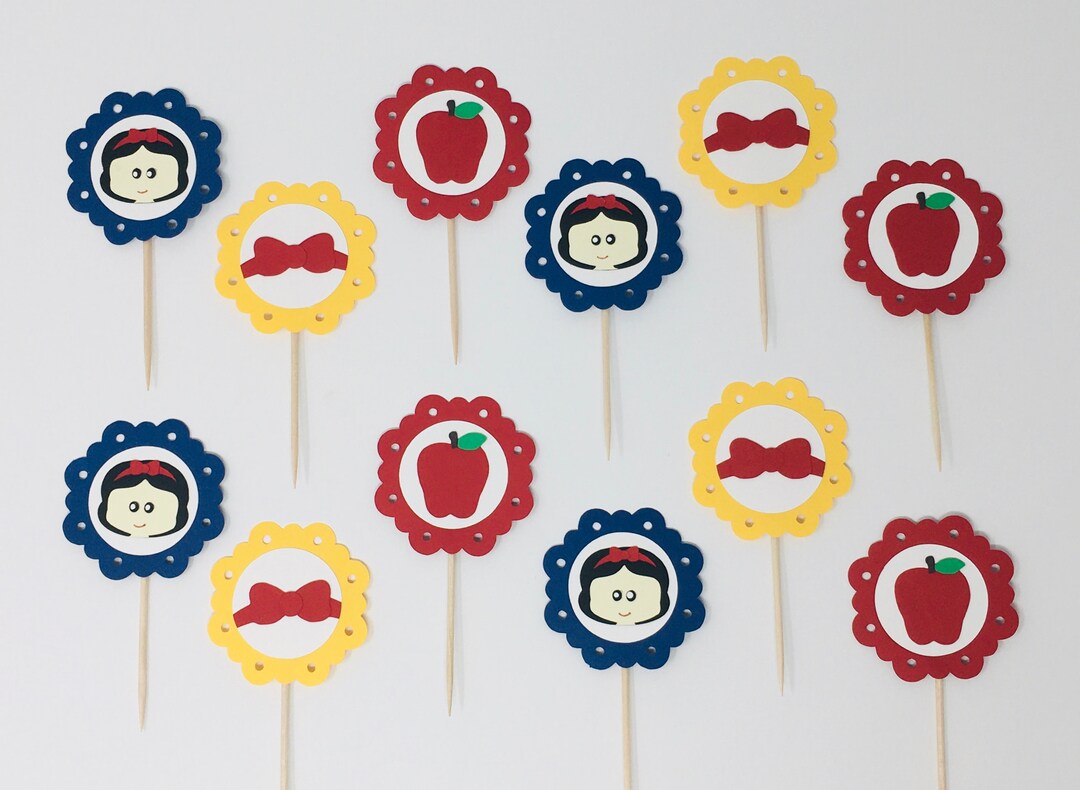 Snow White Cupcake Toppers Snow White Princess Birthday & - Etsy