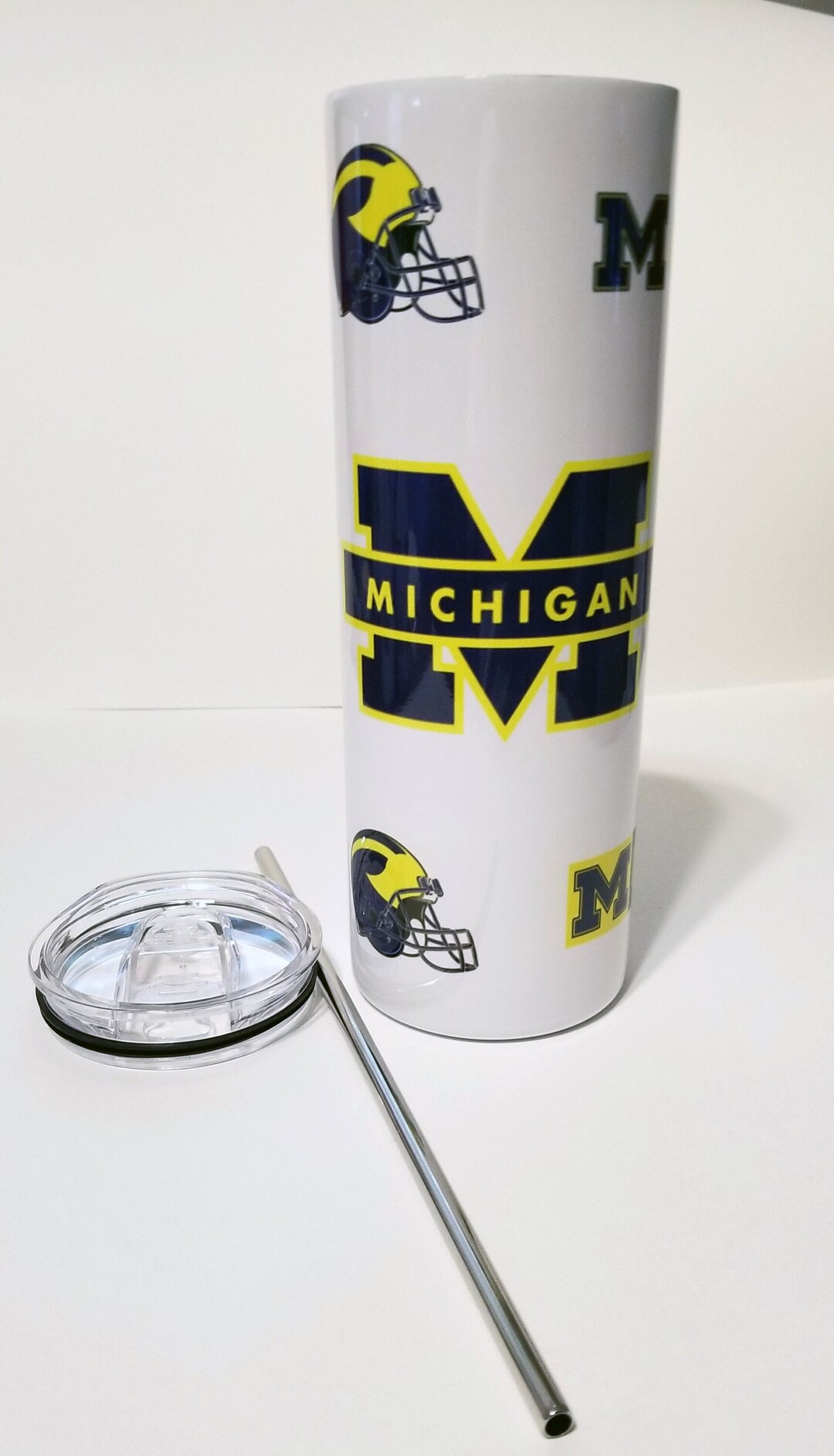 Michigan Wolverines Football 20 Oz Drinking Tumbler Big House Go Blue ...