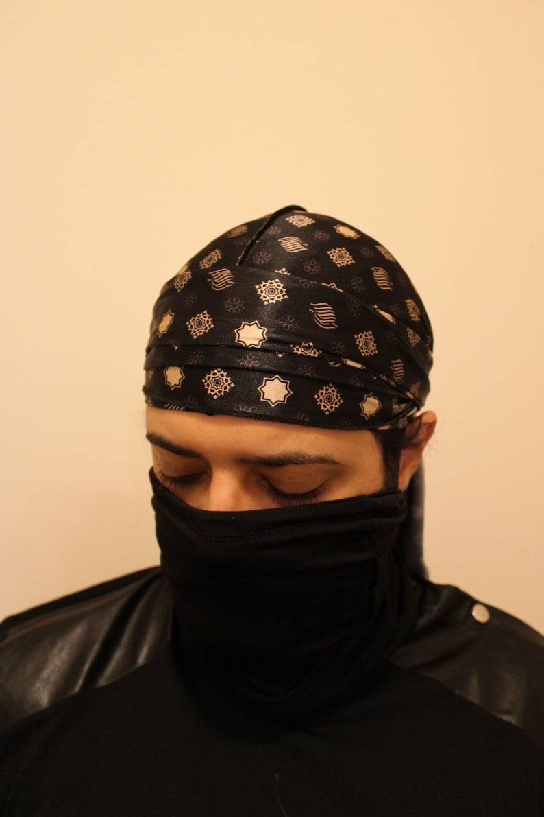 High-end Designer Durag | Black Gold Monogram - Etsy