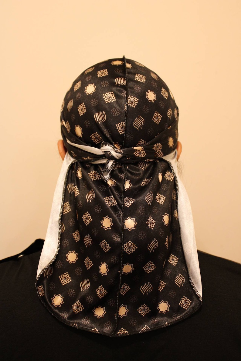 High-end Designer Durag | Black Gold Monogram - Etsy