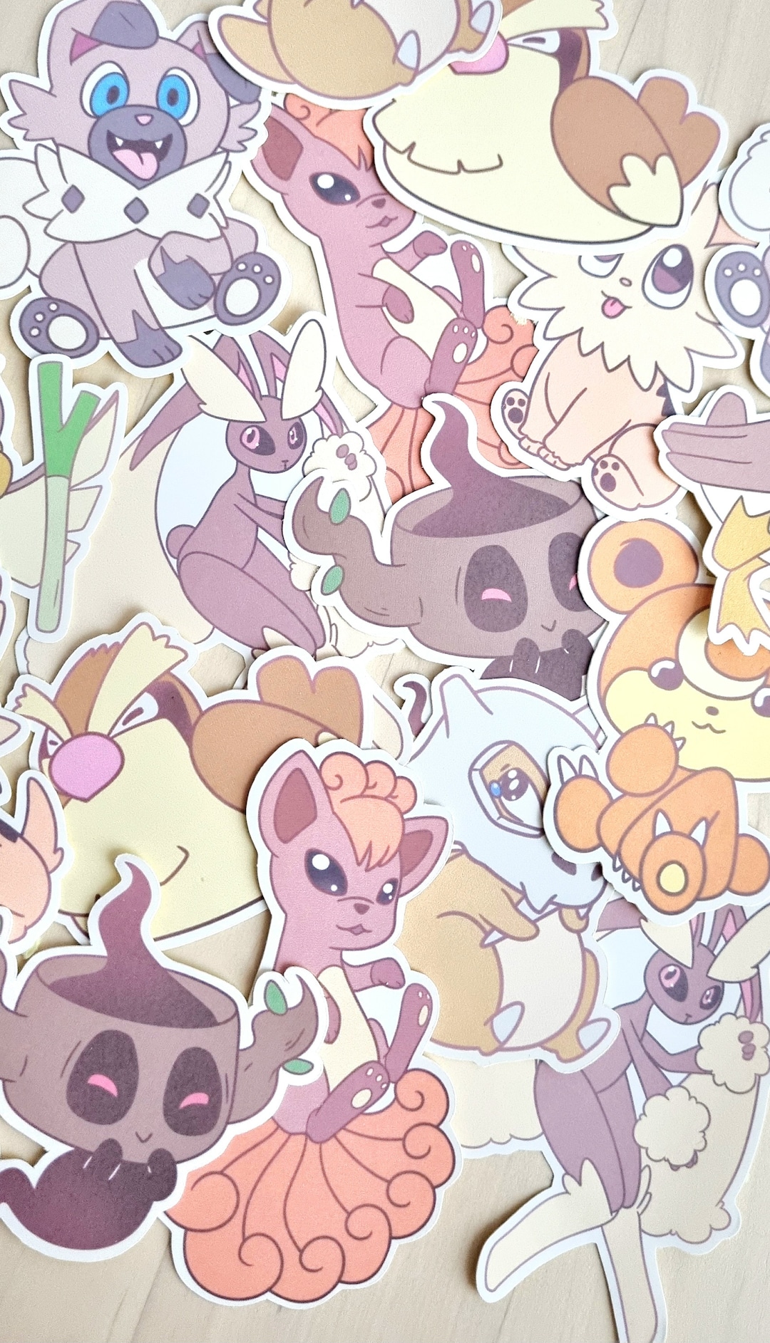 Brown, Yellow & Red Creature Stickers - Vulpix, Cubone, Farfetch'd ...