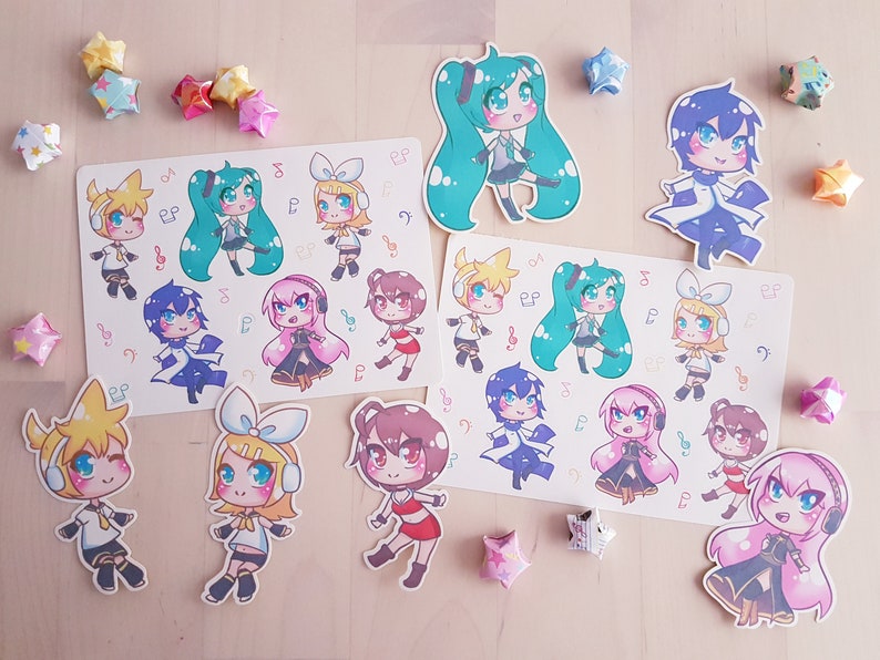 Vocaloid Stickers Miku Rin Len Kaito Luka Meiko - Etsy Australia