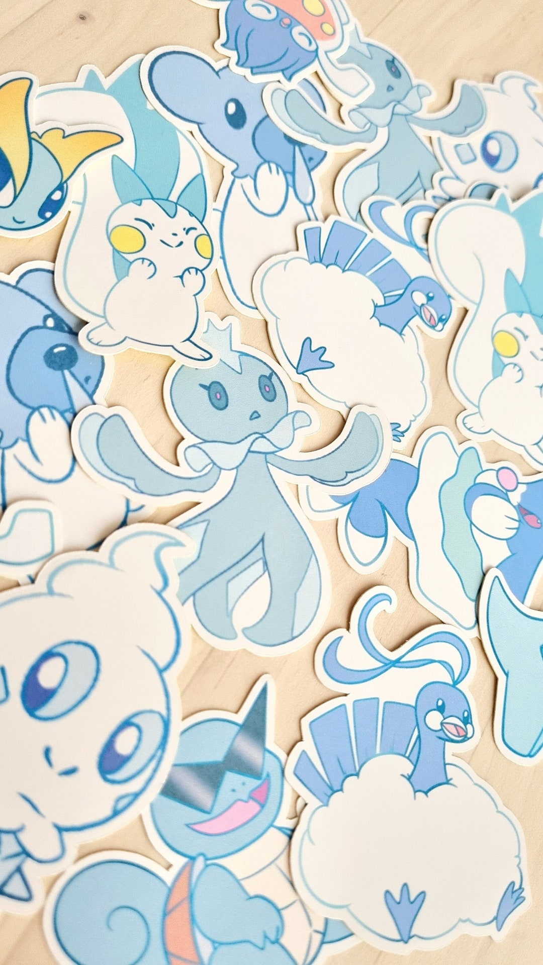 Aqua Pokemon Stickers Altaria, Squirtle, Amaura, Brionne, Pachirisu ...