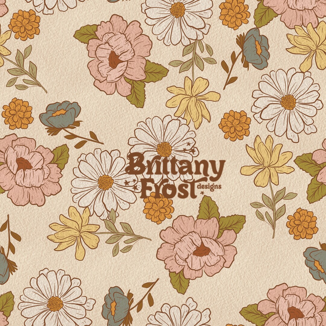 Spring Vintage Flowers Seamless File, Vintage Floral Surface Pattern - Etsy