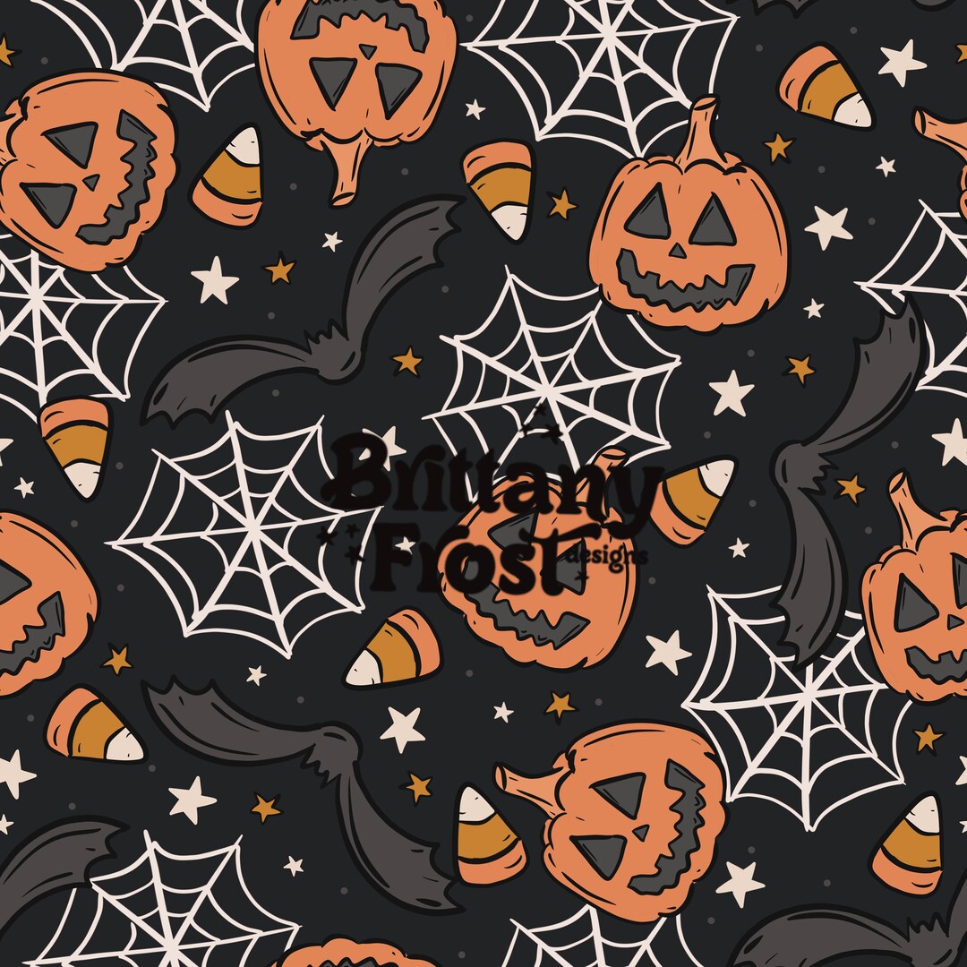 Jack O Lantern Seamless File, Halloween Surface Pattern - Etsy