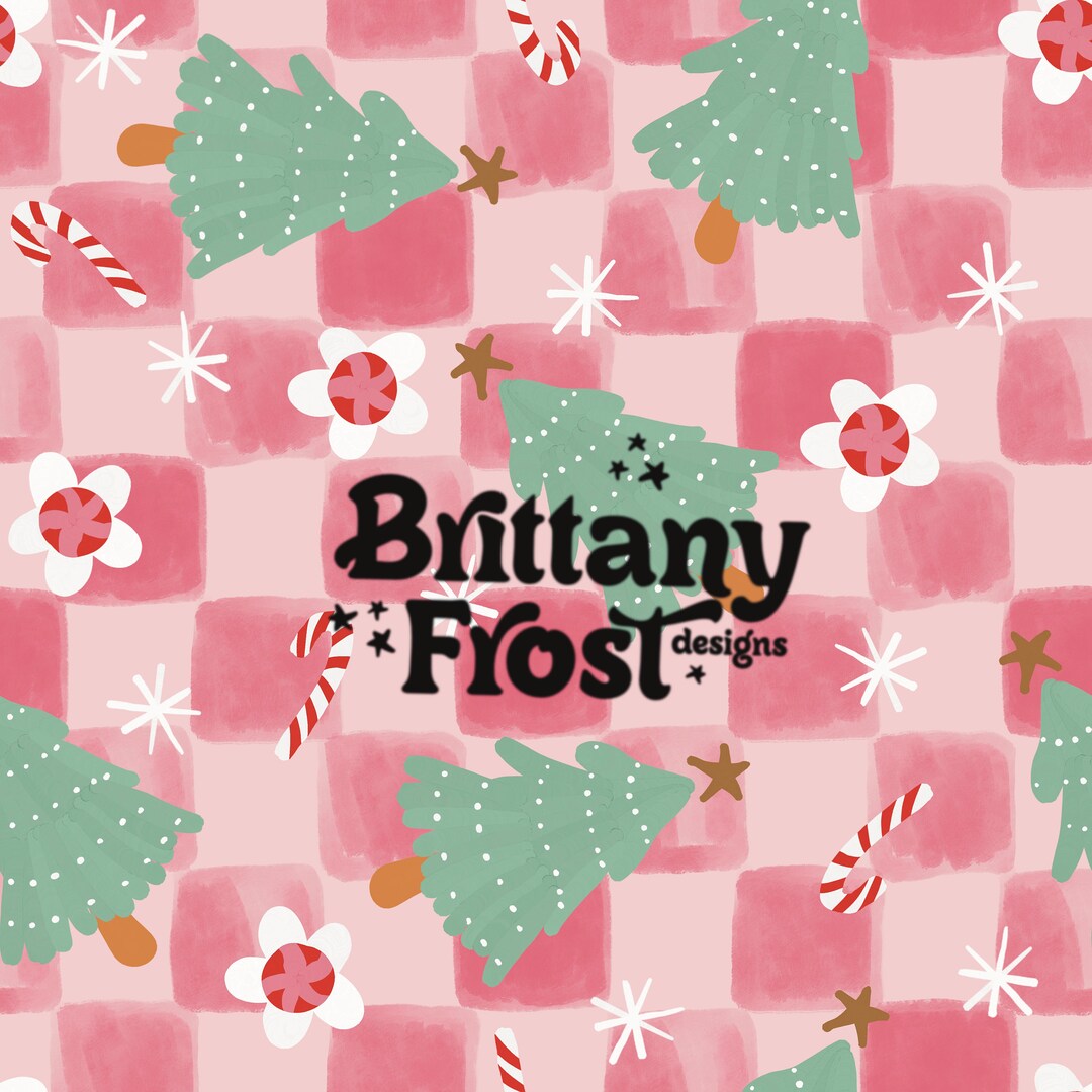 Pink Christmas Checkers Seamless File, Christmas Surface Pattern - Etsy