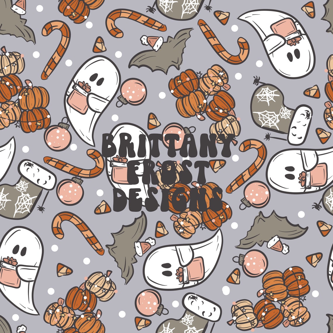 Spooky Christmas Seamless File Ghost Seamless Pattern - Etsy