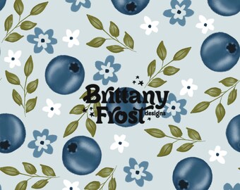 Watercolor Blueberries Seamless File, Simple Blueberry Repeating ...