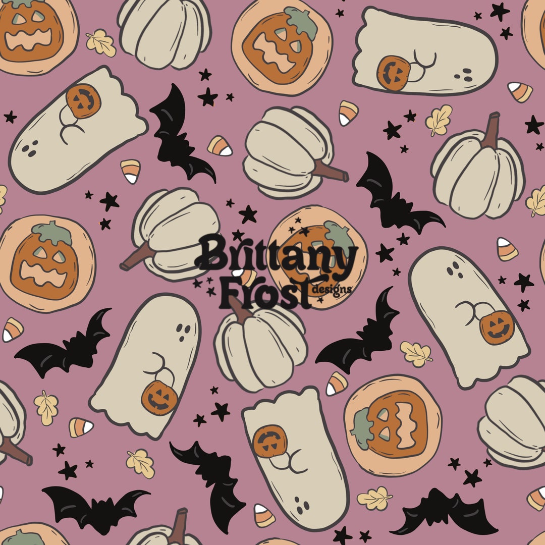Ghost Trick or Treat Purple Seamless File, Halloween Surface Pattern - Etsy