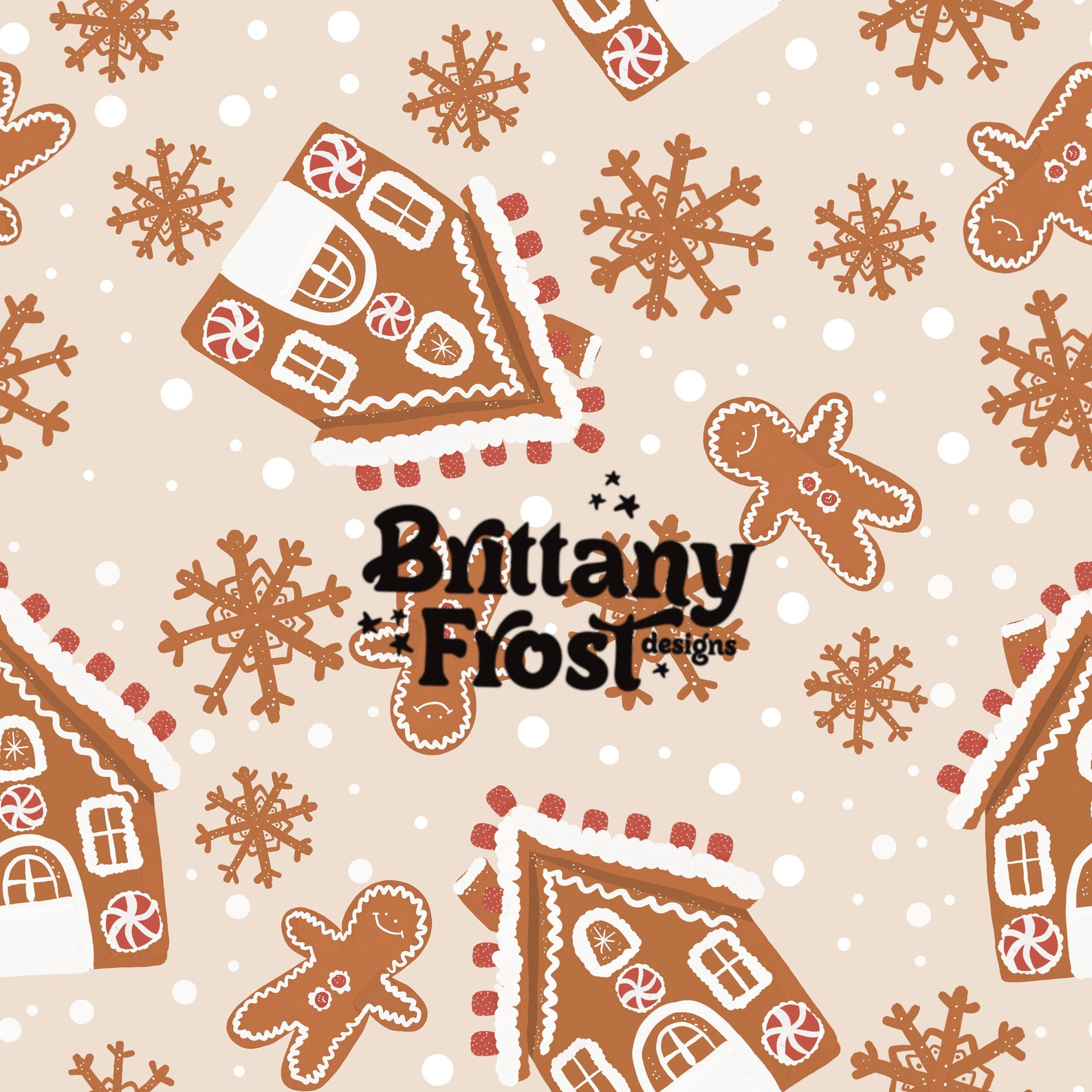 Winter Gingerbread Seamless File, Gingerbread Surface Pattern - Etsy