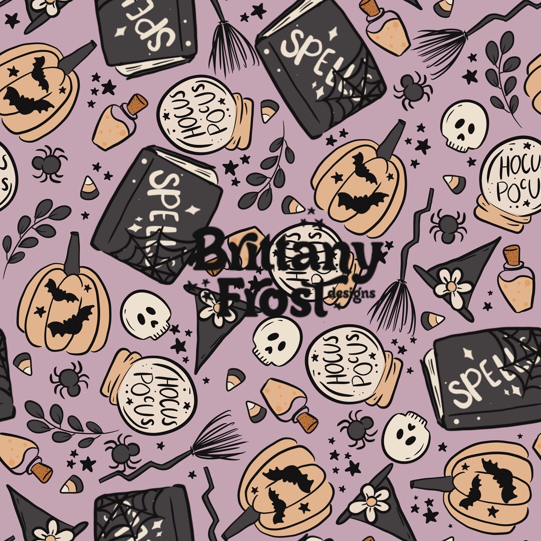 Spell Book Seamless File, Halloween Surface Pattern - Etsy