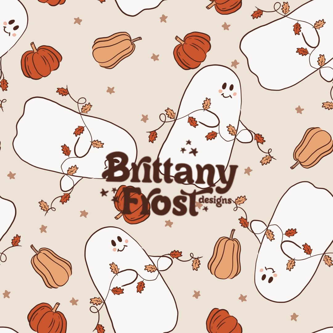 Fall Ghosts Seamless File, Autumn Seamless Pattern - Etsy