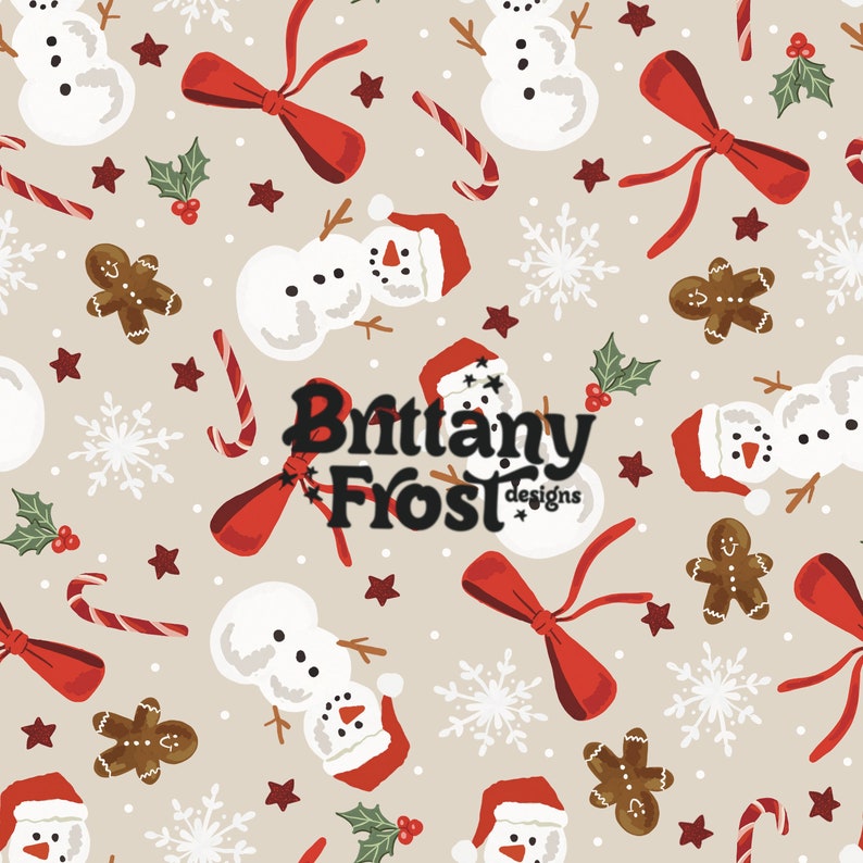 Christmas Snowman Seamless File, Christmas Surface Pattern - Etsy