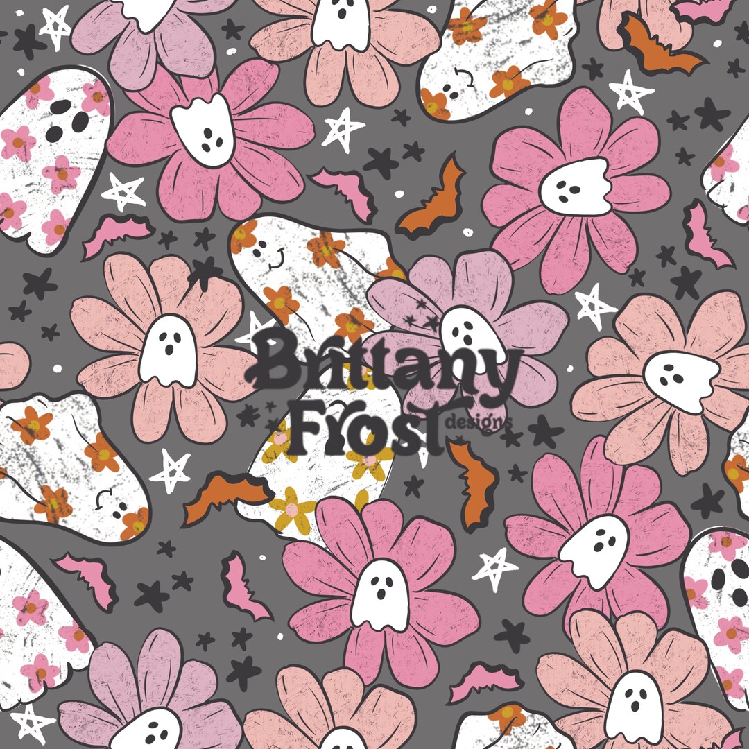 Groovy Ghosts Seamless File, Halloween Surface Pattern - Etsy