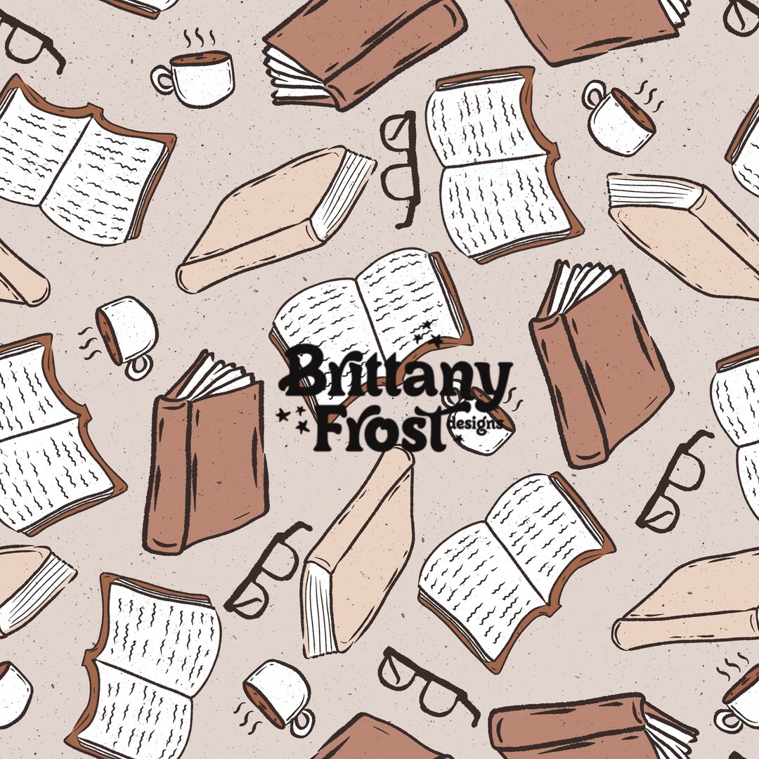 Neutral Book Print Seamless File, Book Surface Pattern - Etsy