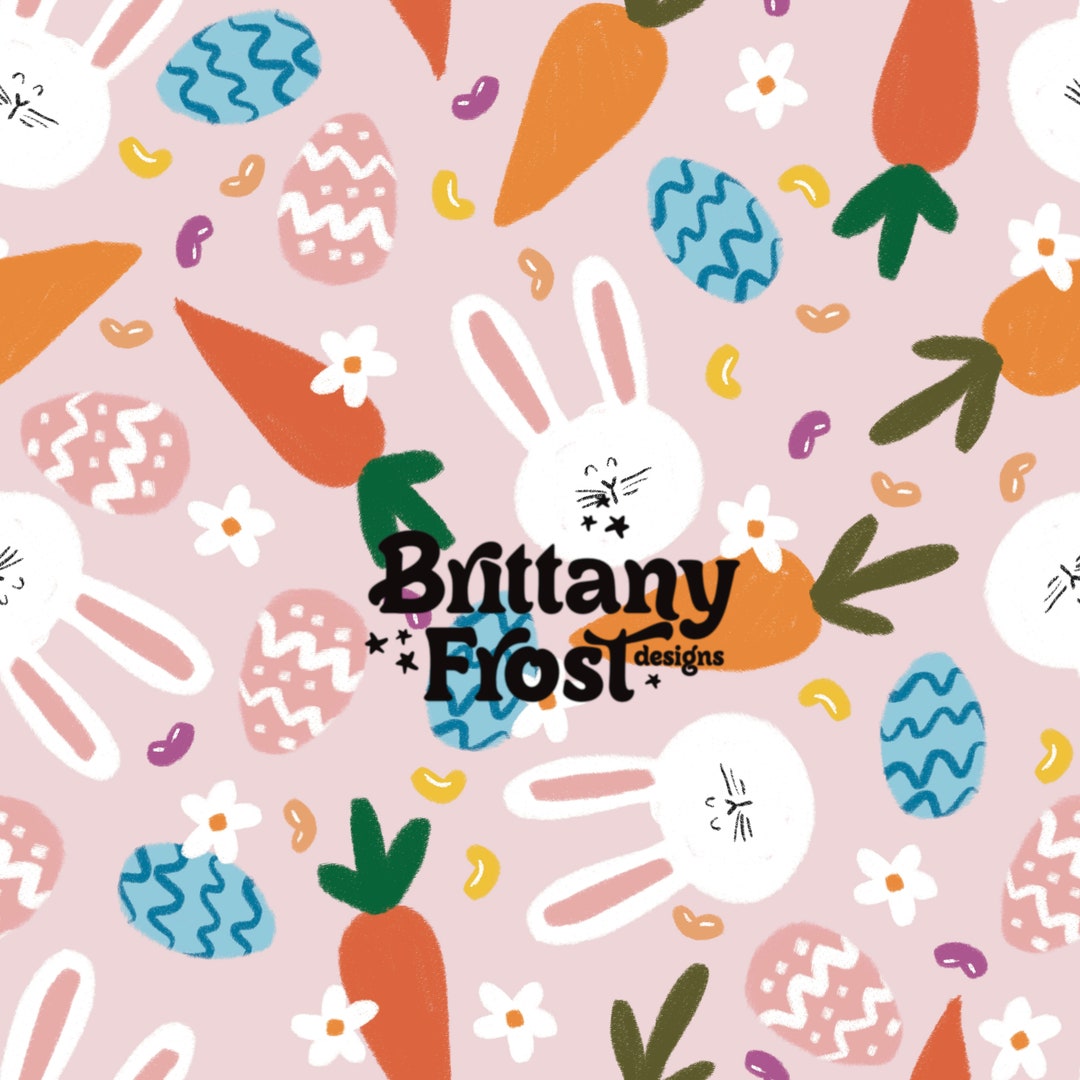 Happy Easter Pink Seamless File, Easter Surface Pattern - Etsy