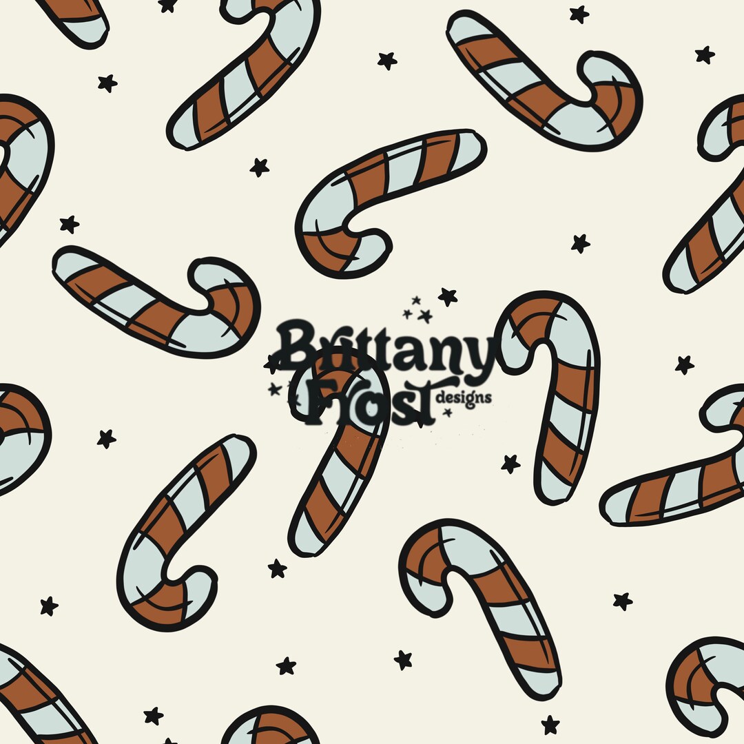 Blue Candy Canes Seamless File, Christmas Surface Pattern - Etsy