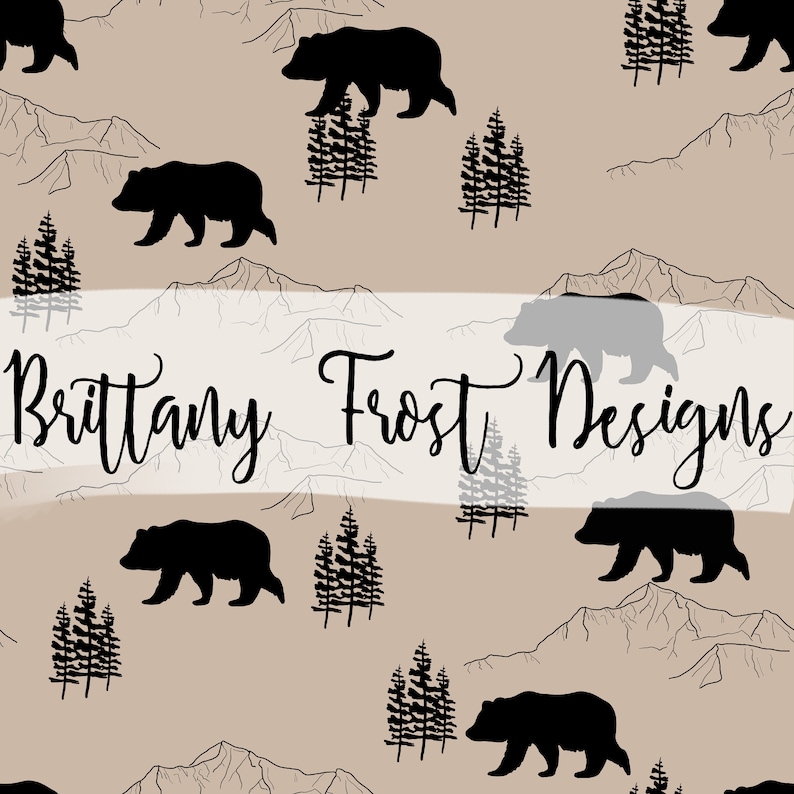 Mountain Bear Seamless File - Etsy