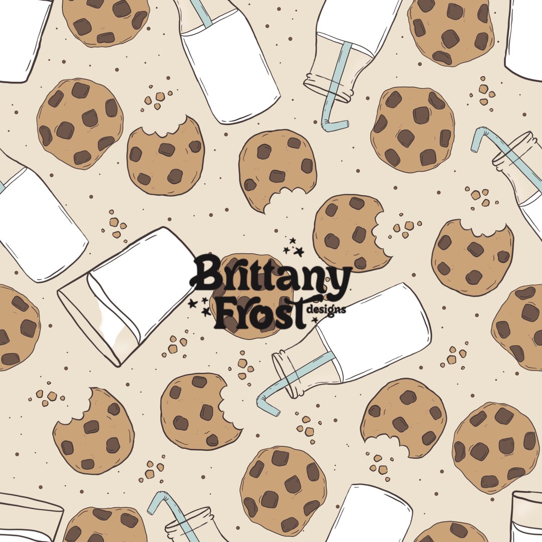 Milk and Cookies Seamless File, Milk and Cookies Surface Pattern - Etsy