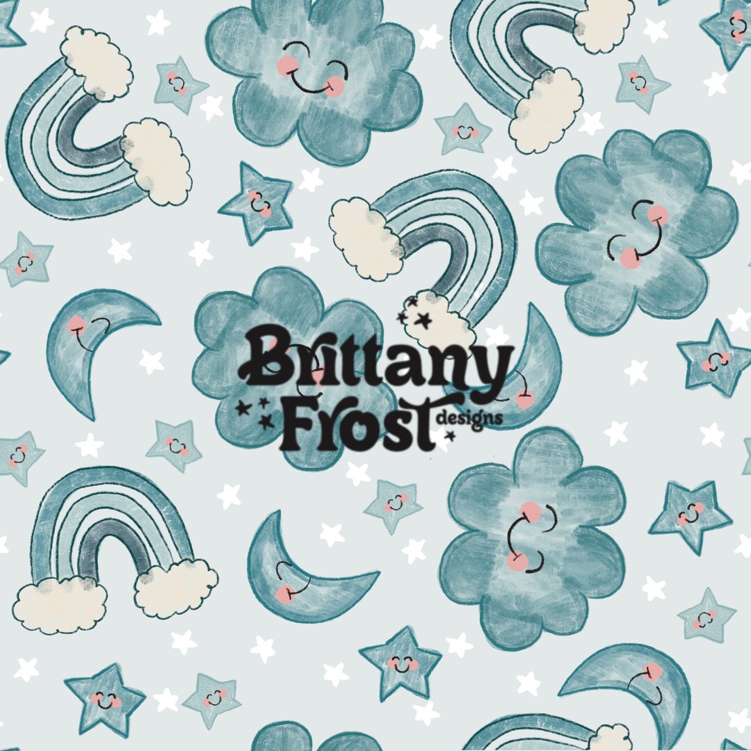 Boho Goodnight Moon Seamless File, Boho Night Surface Pattern - Etsy