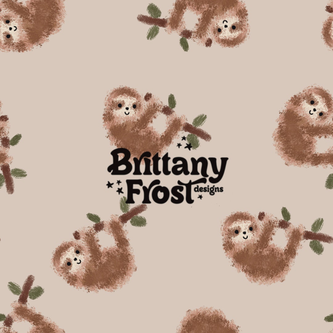 Sloth Seamless File, Boho Sloths Surface Pattern - Etsy