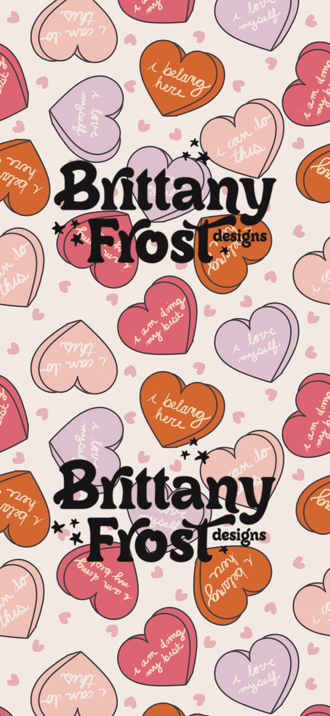 Positive Affirmations Candy Hearts Phone Wallpaper, Valentines Day ...