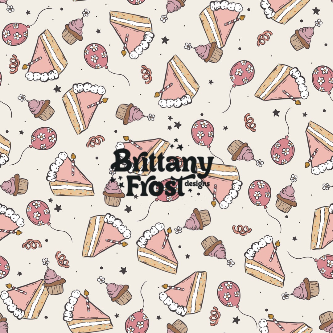 Pink Happy Birthday Seamless File, Birthday Cake Surface Pattern - Etsy