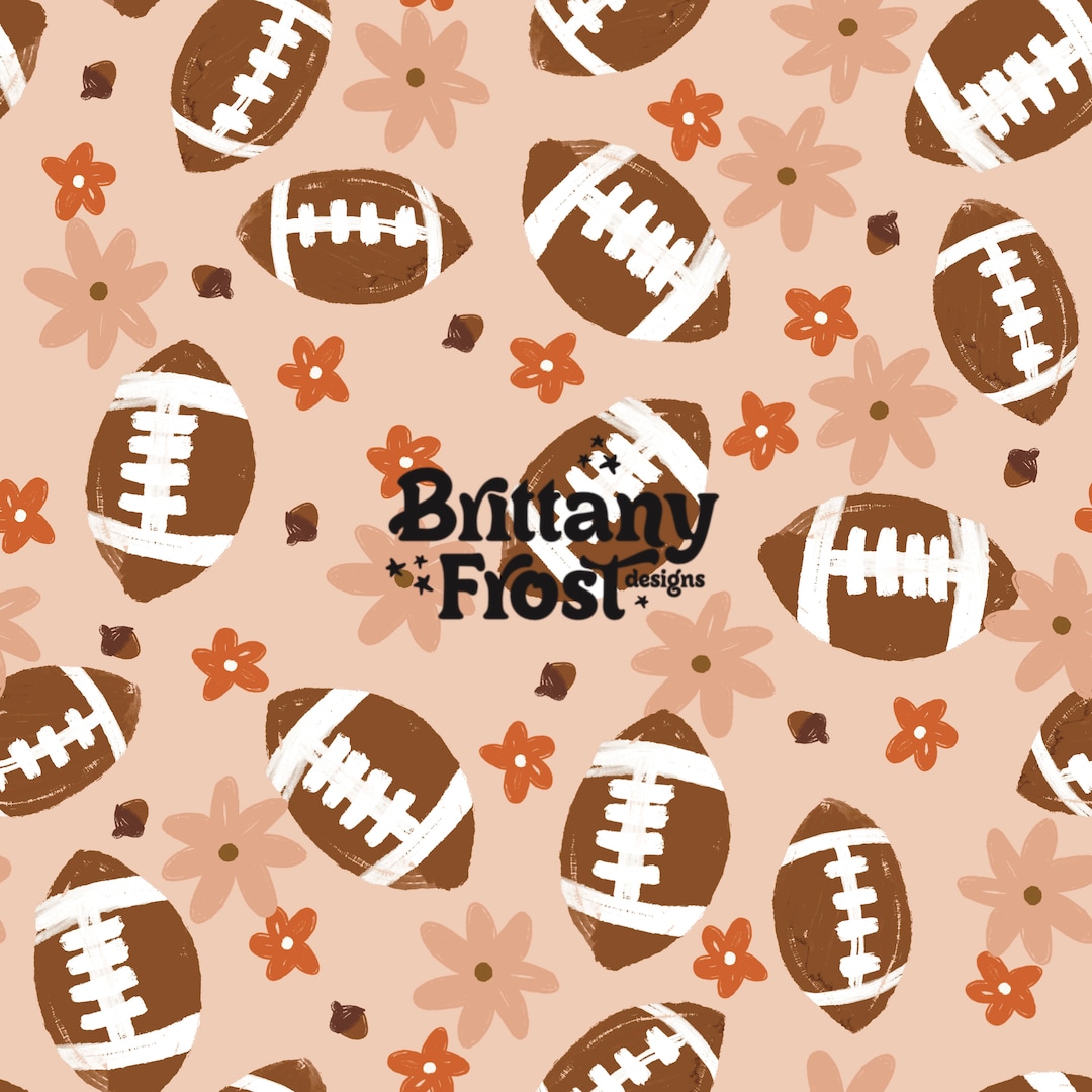 Fall Floral Football Seamless File, Football Surface Pattern - Etsy