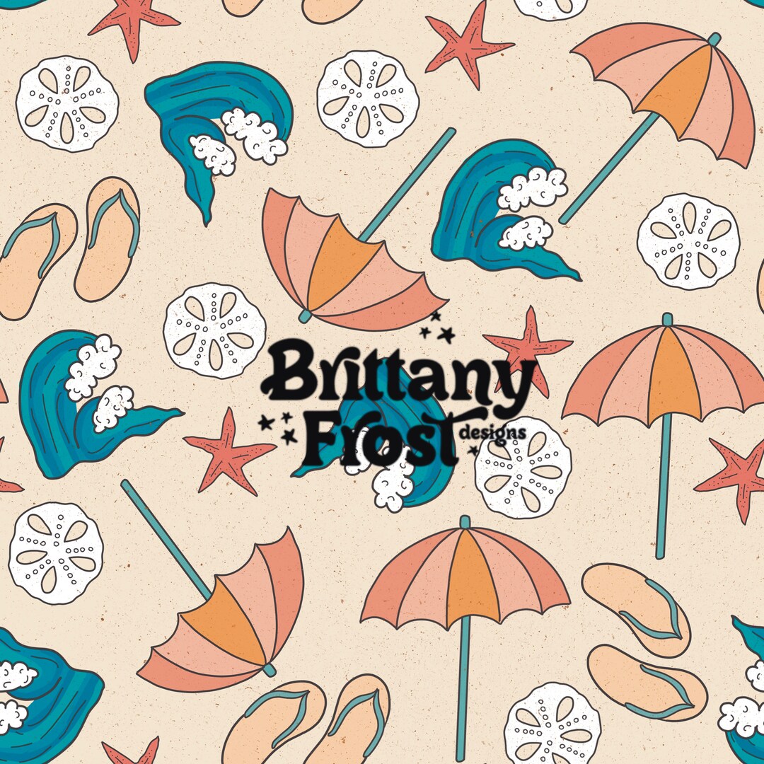 Beach Day Seamless File, Summer Surface Pattern - Etsy