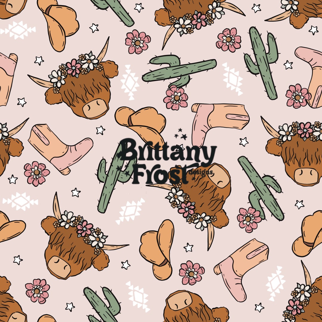 Highland Cow Seamless File, Cow Surface Pattern - Etsy