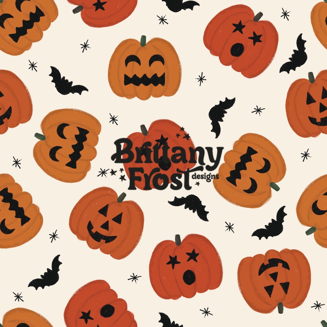 Jack-o-lantern Seamless File, Halloween Surface Pattern - Etsy