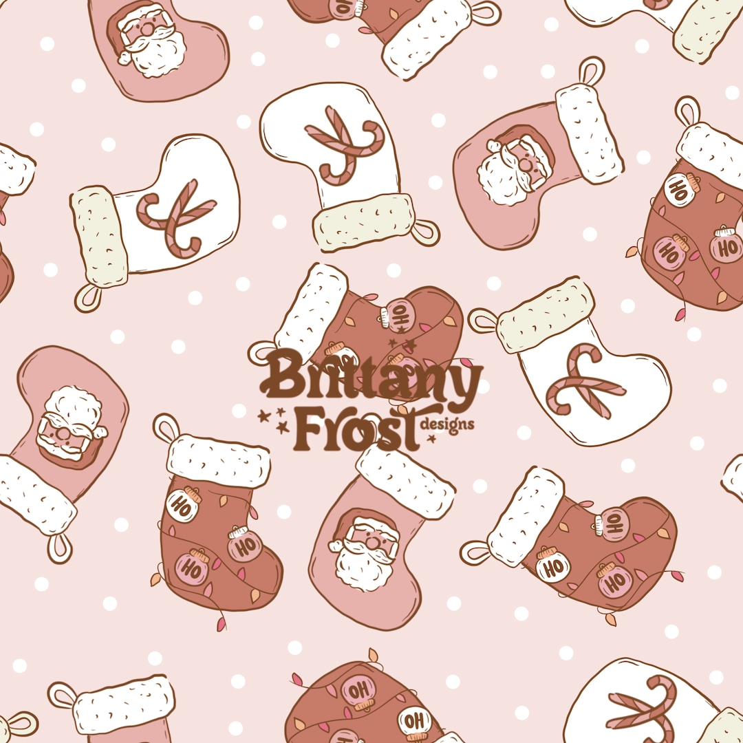 Pink Christmas Stockings Seamless File, Pink Groovy Christmas Surface ...