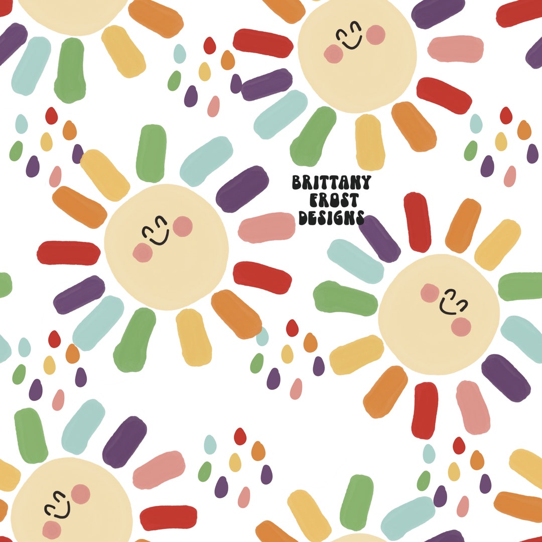 Rainbow Suns Dots Seamless File, Summer Seamless Pattern - Etsy