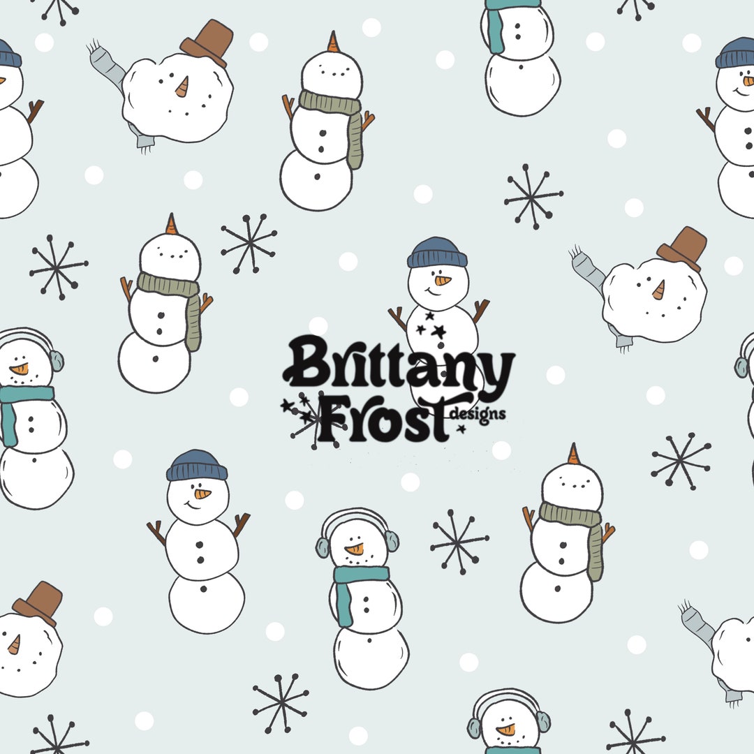 Snowmen Seamless File, Christmas Surface Pattern - Etsy