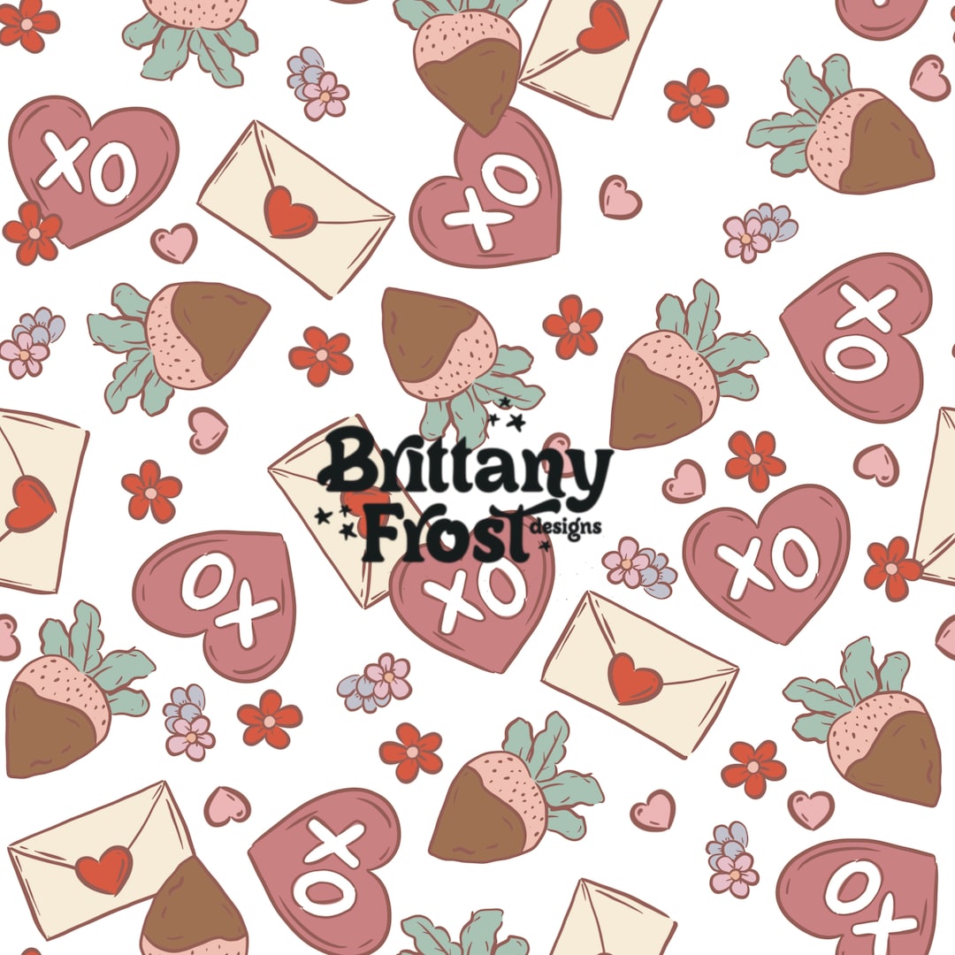 Love Letters Seamless File, Valentines Surface Pattern - Etsy