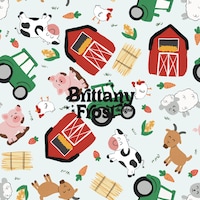 Farm Animal Faces, Cute Farm Seamless, Cow, Sheep, Seamless Fabric ...