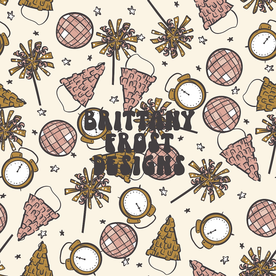 Rose Gold New Year Seamless File, New Year Seamless Pattern, Pink New ...