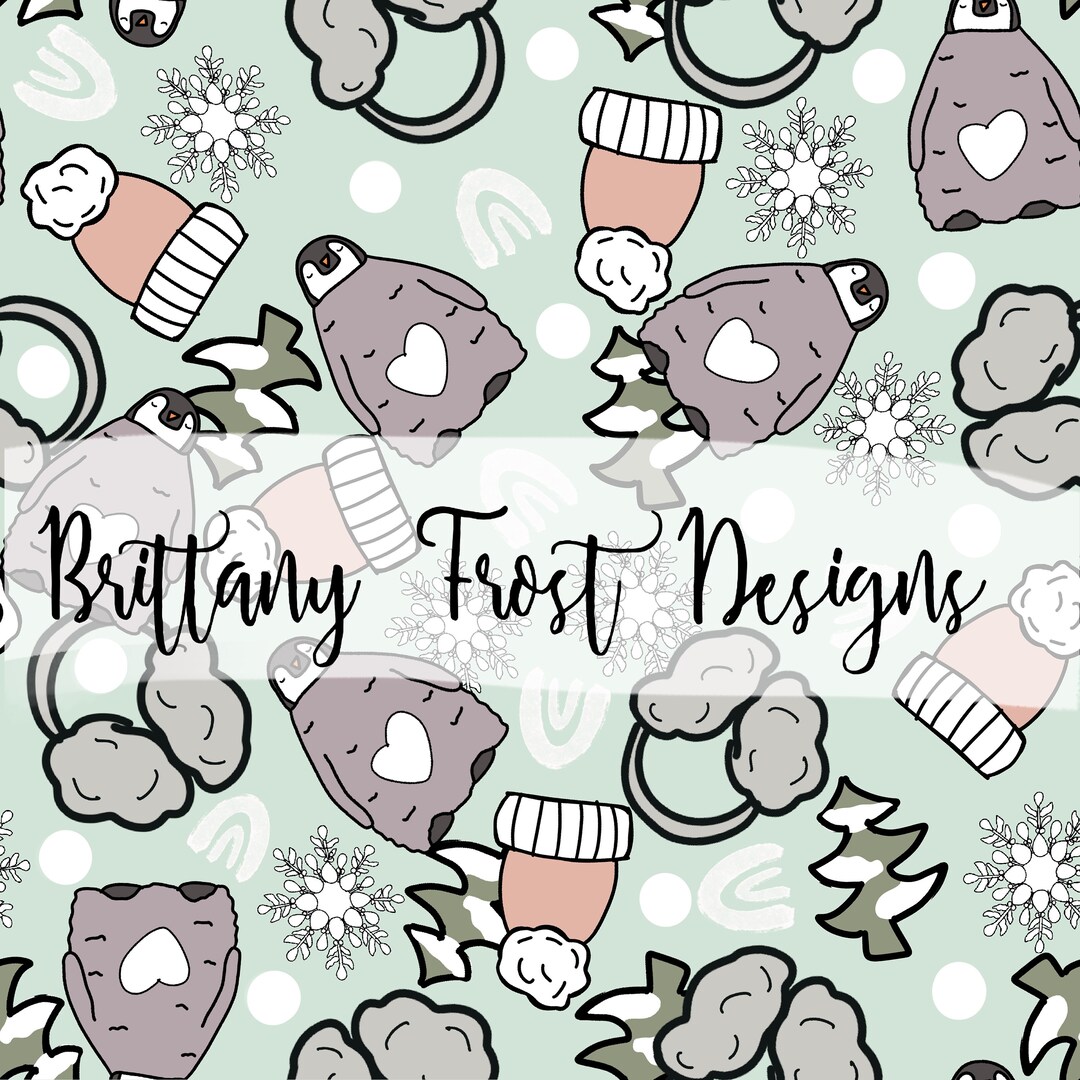 Winter Penguin Seamless File - Etsy