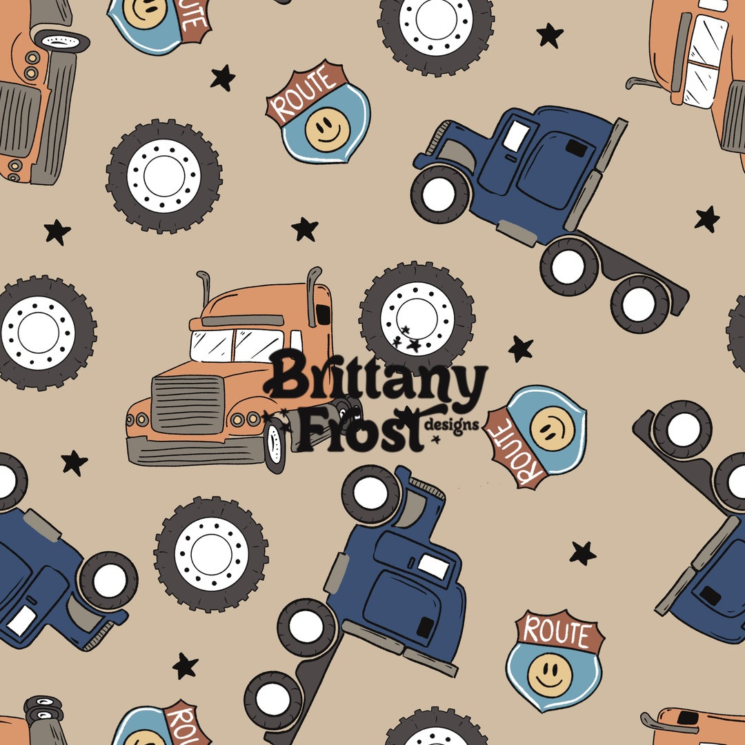 Semi Truck Seamless File, Trucks Surface Pattern - Etsy