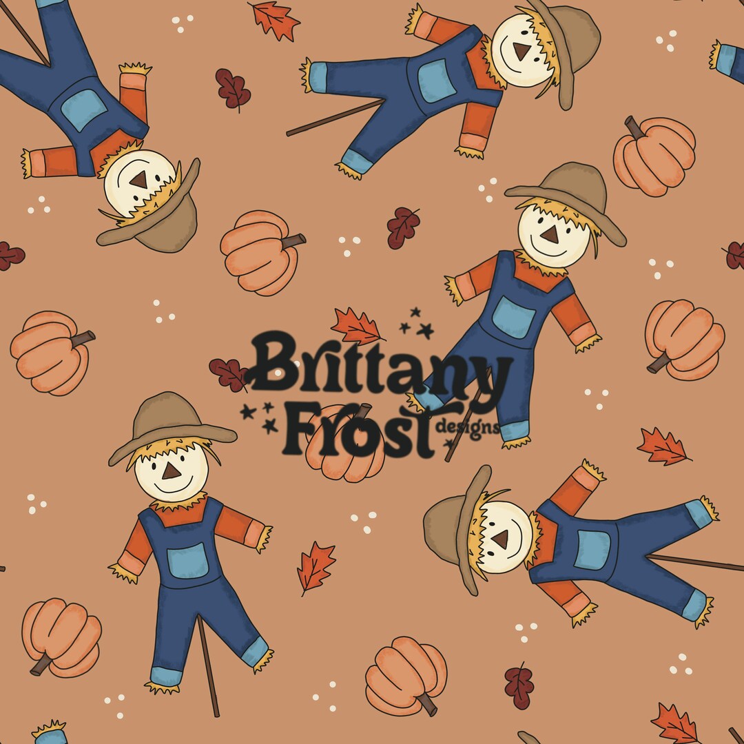 Fall Scarecrow Seamless File, Fall Boy Surface Pattern - Etsy