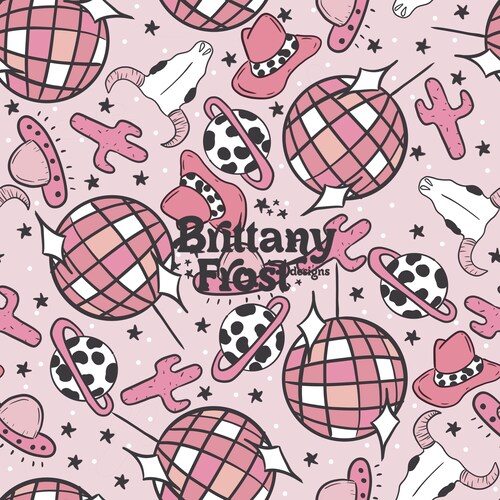 Space Cowgirl Seamless File Etsy