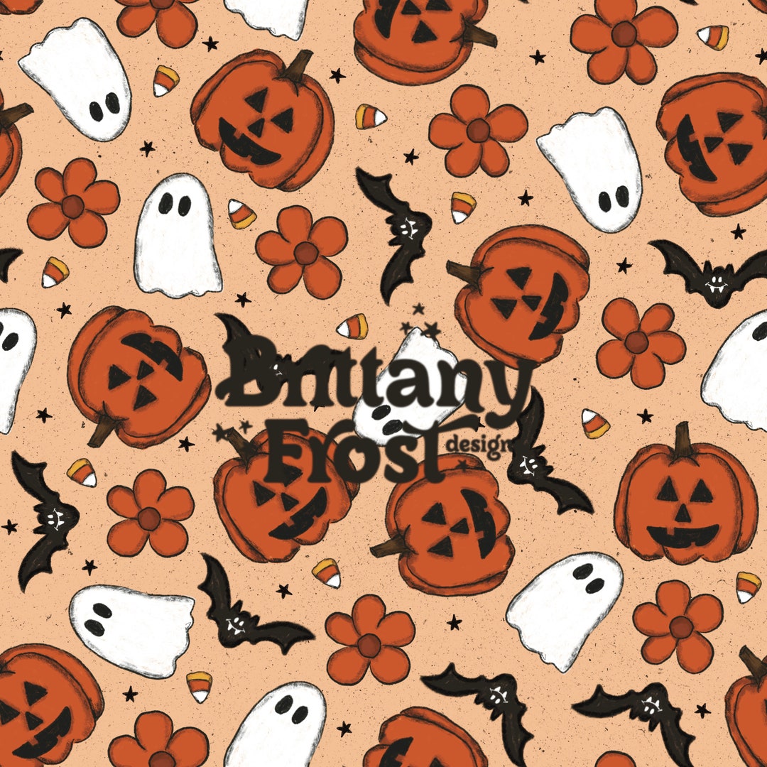Groovy Pumpkins Seamless File, Halloween Surface Pattern - Etsy