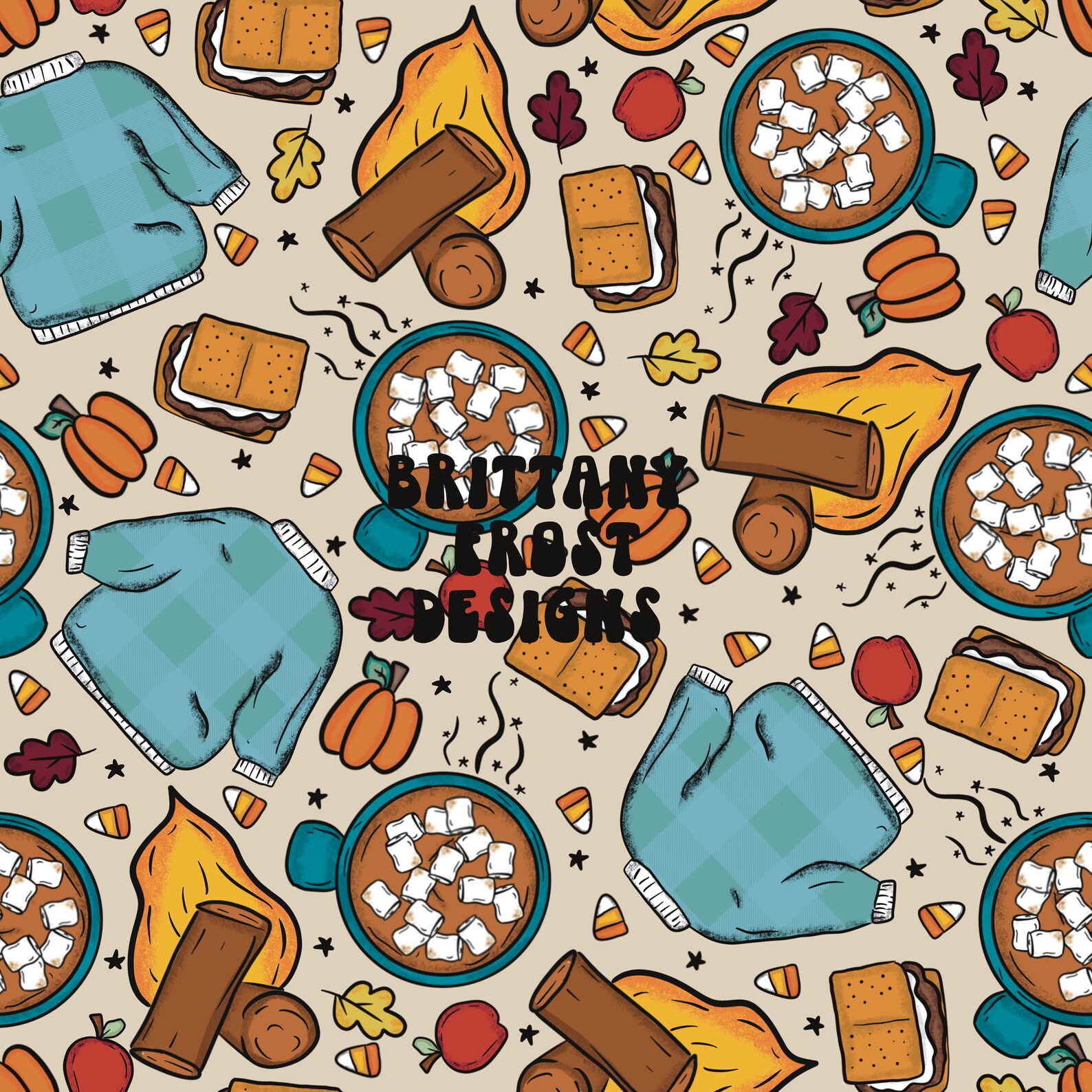 Campfire Seamless File Camping Surface Pattern - Etsy