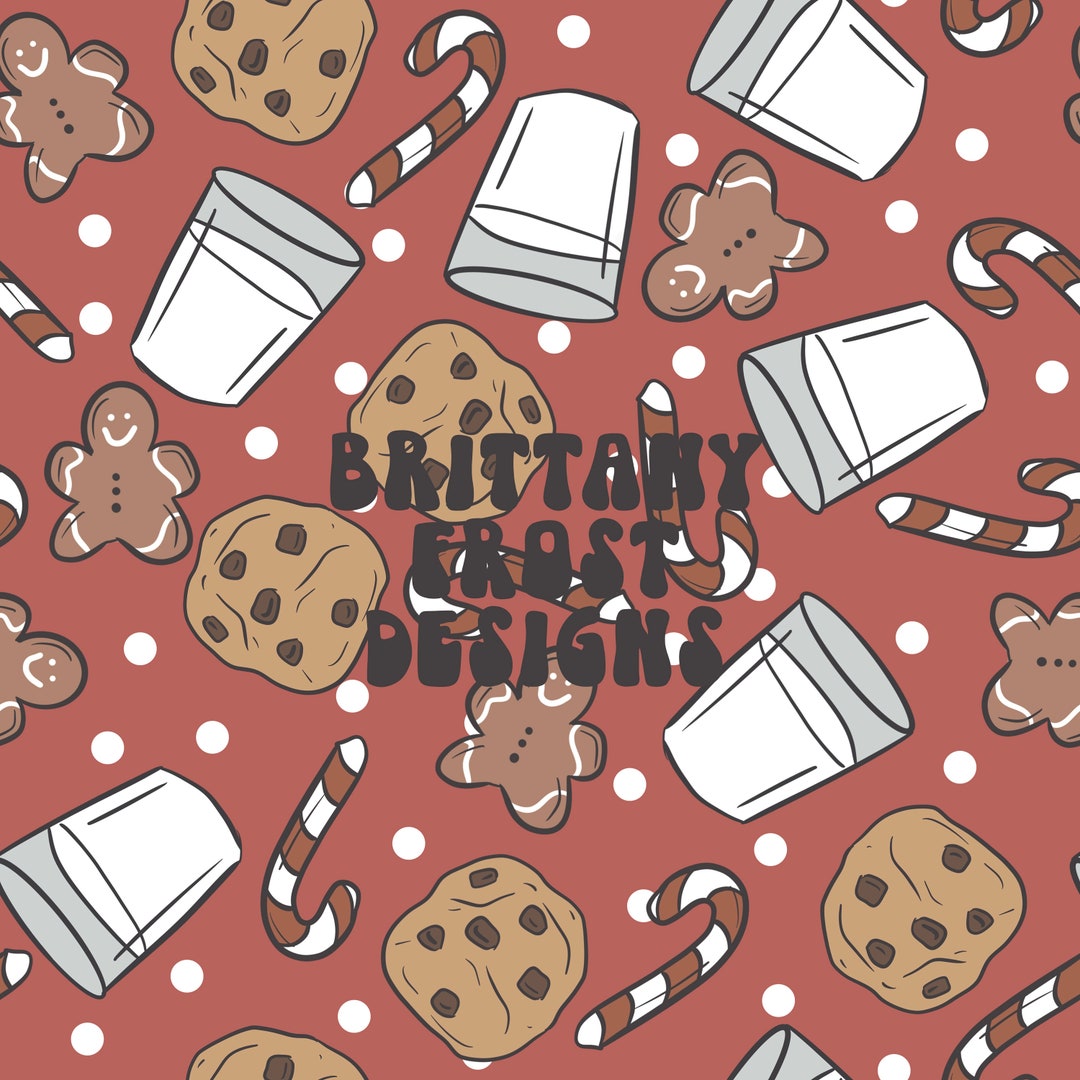 Milk and Cookies Christmas Seamless File, Milk and Cookies Surface ...