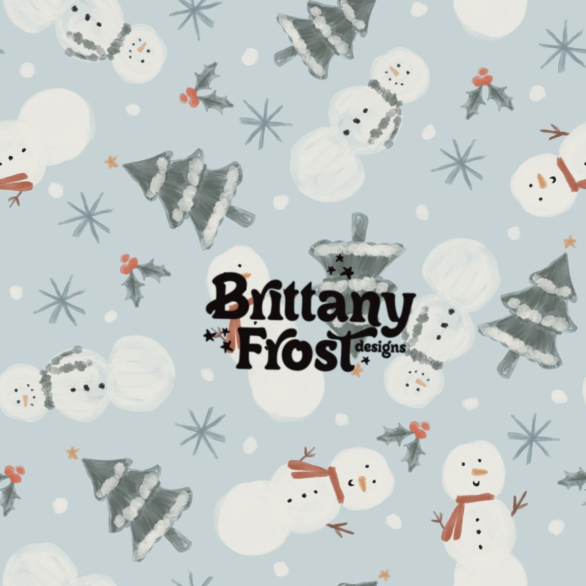 Winter Snowman Blue Seamless File, Christmas Snowmen Surface Pattern - Etsy