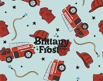 Fire Engine, Fire Truck, Seamless Pattern, Surface Pattern, Non ...