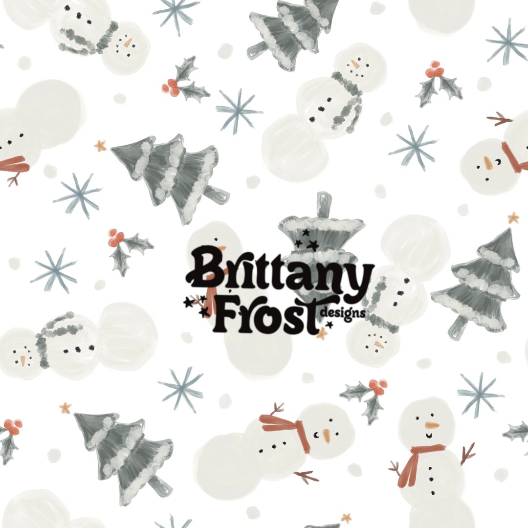 Winter Snowman Seamless File, Christmas Snowmen Surface Pattern - Etsy