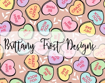 Valentines Day Seamless Pattern Heart Candy Seamless File - Etsy