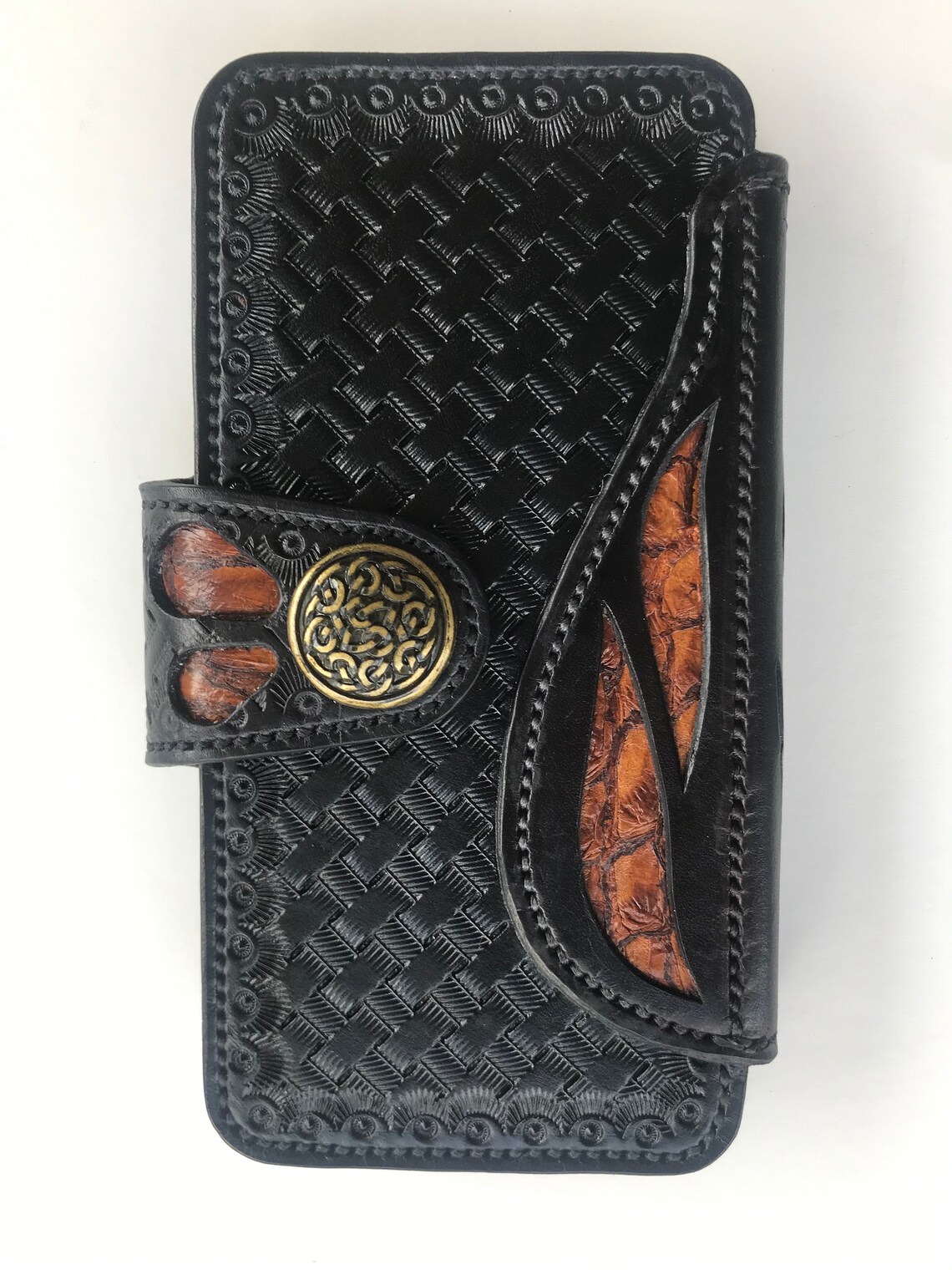 Exotic Leather and Cowhide Phone Case Fits most plus-size phones - Etsy ...